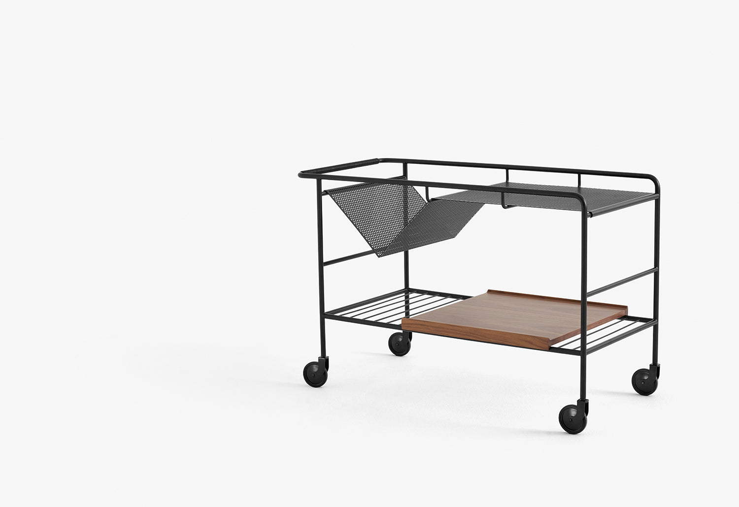 &tradition Alima Trolley NDS1 | twentytwentyone | Matt Black / Walnut