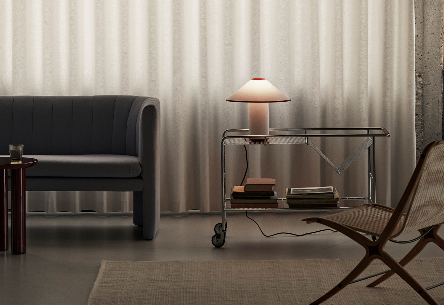 &tradition Alima Trolley NDS1 | twentytwentyone | Matt Black / Walnut