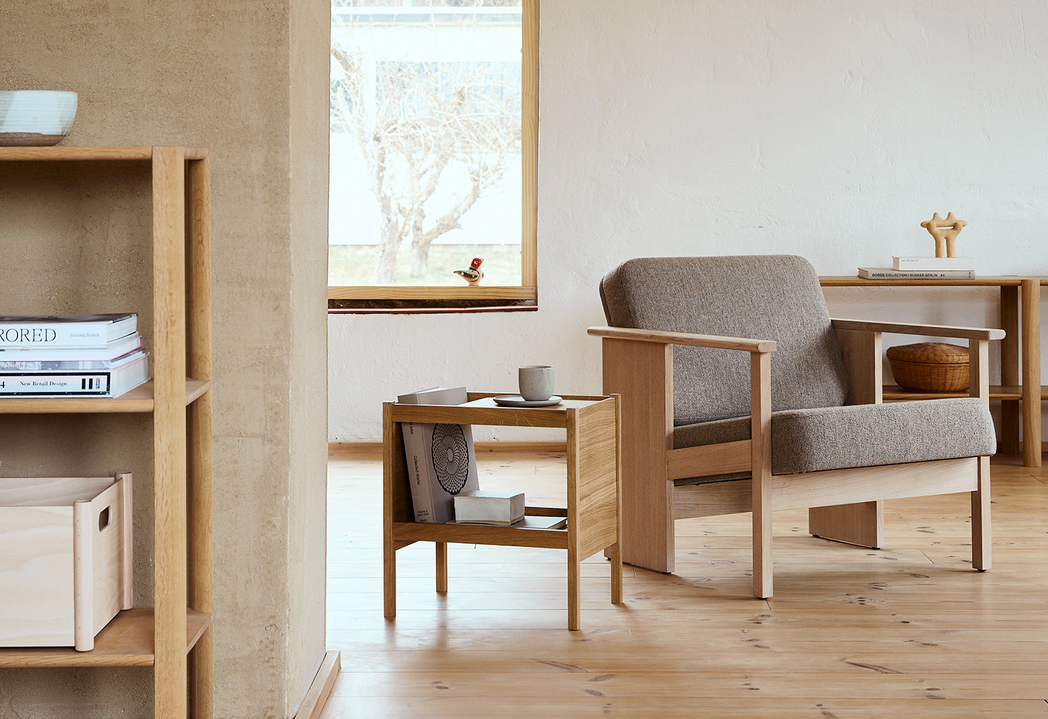 Form & Refine Journal Side Table | twentytwentyone | White oiled - Oak