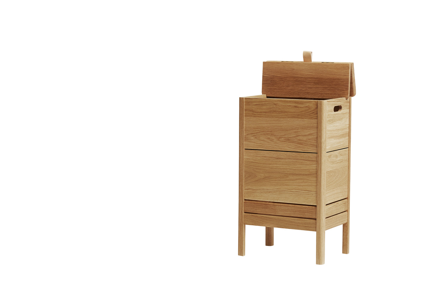 Form & Refine A Line Laundry Box | twentytwentyone | White oiled - Oak