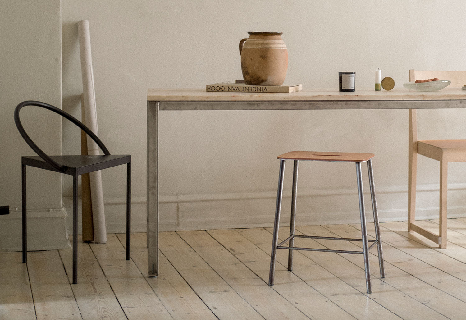 FRAMA Adam Stool | twentytwentyone | Oak | Black