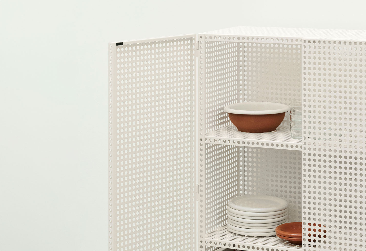 HAY Perforated Cabinet | Floor | twentytwentyone | Soft Jade - Small