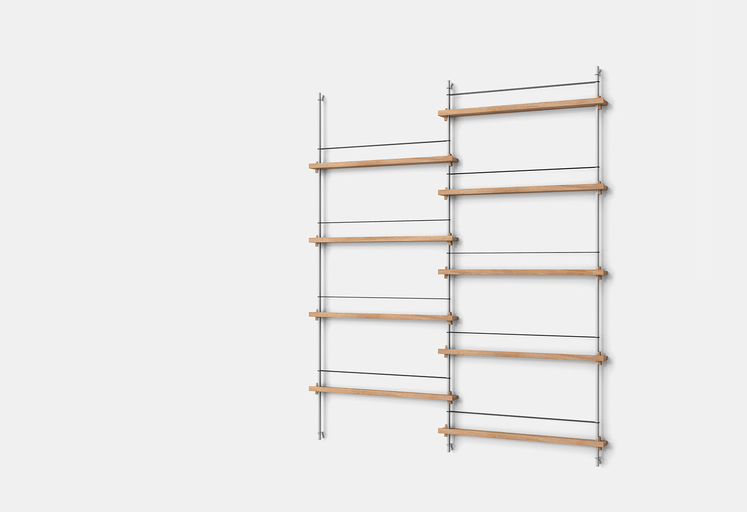 MOEBE Magazine Shelf MS.180.2 | twentytwentyone | Oak / Pine green ...