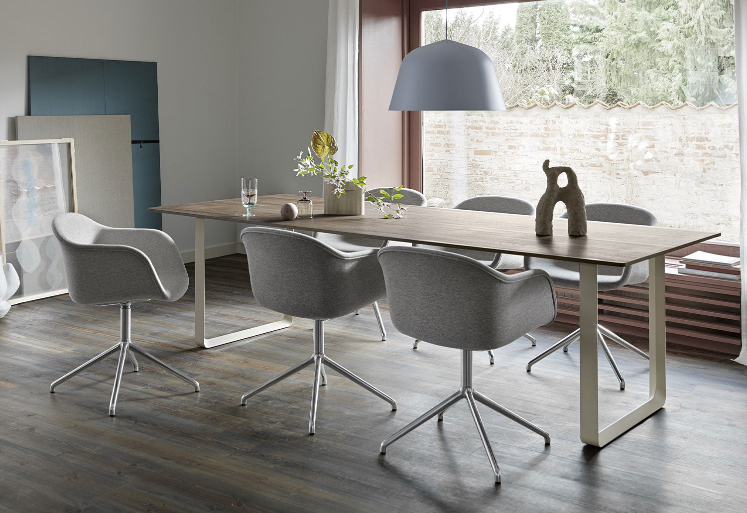 Muuto 70/70 table | twentytwentyone | 170 x 85cm / White frame | Black ...