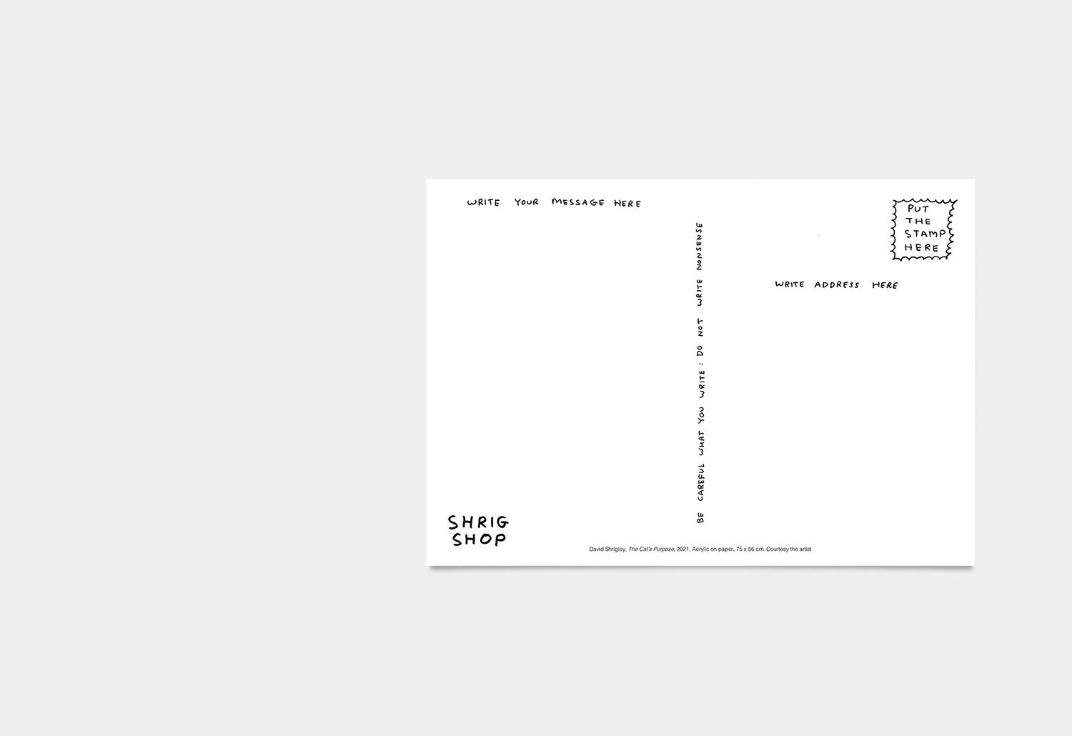 Shrig Shop The Cat's Purpose Postcard | twentytwentyone | Default Title