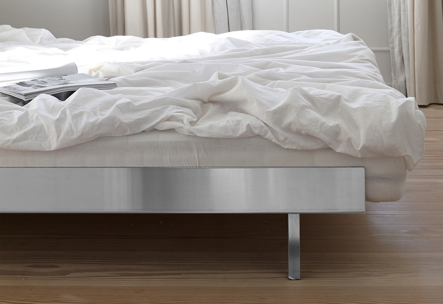 MOEBE 90 - 180cm Bed Stainless Steel | twentytwentyone