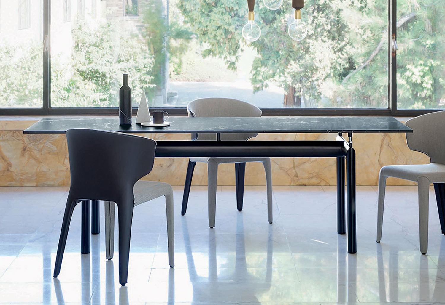 Cassina LC6 Table | twentytwentyone | Carrara marble / Black enamel